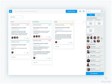 Day 238 Kanban Dashboard Chat Panel Ui Design On Behance