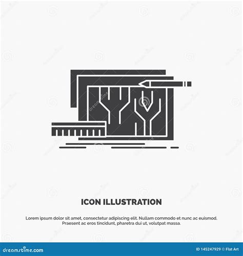 Architecture Blueprint Circuit Design Engineering Icon Glyph Vector Gray Symbol For Ui And