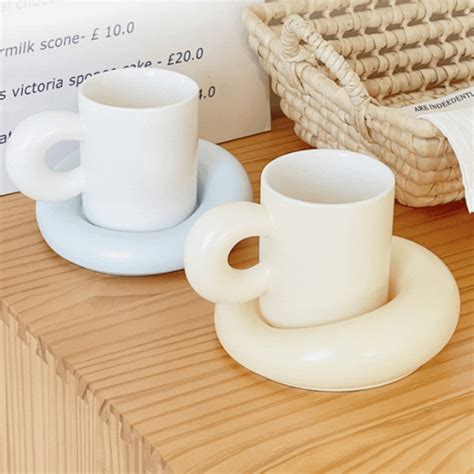 크림머그 컵앤소서 황스타 단길