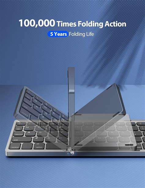 Trueque Foldable Keyboard Portable Multi Device Wireless Bluetooth Keyboard With Touchpad