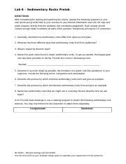 Learn About Sedimentary Rocks Formation Types Lab 6 Prelab Course Hero