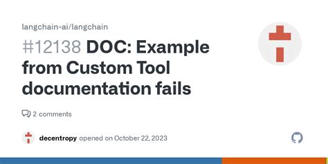 doc example from custom tool documentation fails · issue 12138