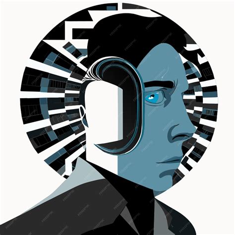 Premium Vector A Schizophrenic Person His Eyes Are Completely Covered