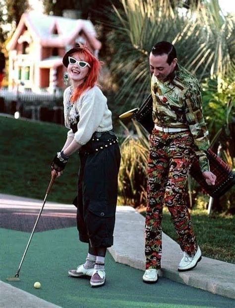 Cyndi Lauper And Pee Wee Herman Playing Minigolf 80s Facebook