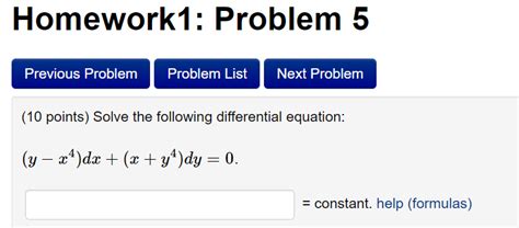 Solved 10 Points Solve The Following Differential