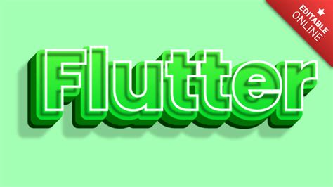 Flutter 3d Vert Générateur D Effet De Texte