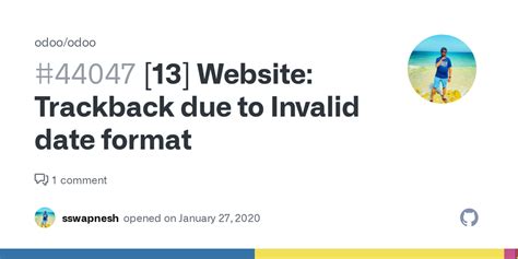 13 Website Trackback Due To Invalid Date Format · Issue 44047
