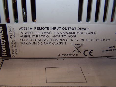 new honeywell excel 10 remote input output device 24 vac w7761a2010 c