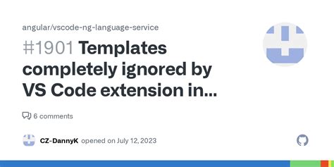 Templates Completely Ignored By VS Code Extension In Angular 16 Issue 1901 Angular Vscode