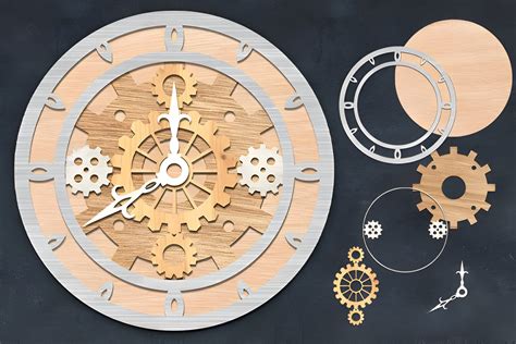 3d Clock Laser Cut Design File Multilayer Svg 13 Unique Clock