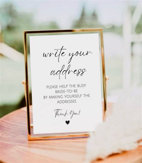 Write Your Address Sign Help The Busy Bride To Be Sign Bridal Shower Sign Making Yourself The