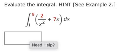 solved evaluate the integral hint [see example 2 ]
