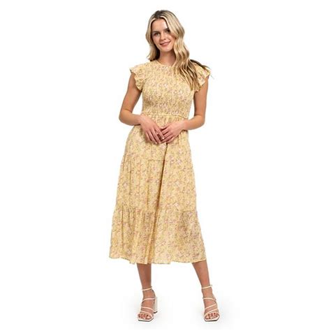 Женское платье August Sky с резинкой и многоярусным дизайном из дышащего материала купить по