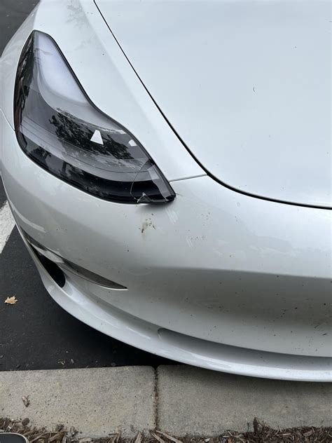 Some Large Object Smashed My Headlight Going Down The Freeway R Teslalounge