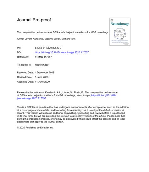 Pdf The Comparative Performance Of Dbs Artefact Rejection Methods For