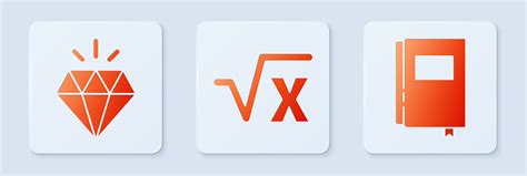 X 글리프 다이아몬드와 책의 정사각형 뿌리를 설정합니다 흰색 정사각형 버튼 벡터 0명에 대한 스톡 벡터 아트 및 기타 이미지 0명 결정체 계산함 Istock