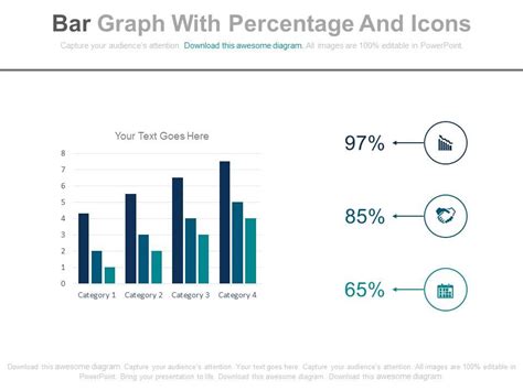 bar graph with percentage and icons powerpoint slides templates