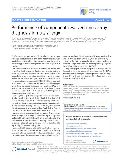 Pdf Performance Of Component Resolved Microarray Diagnosis In Nuts