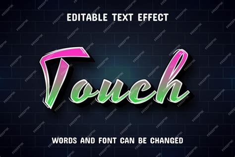Premium Vector Touch Text Editable Text Effect
