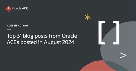 Eclipsys Solutions Inc On Linkedin Top 31 Blog Posts From Oracle Aces August 2024