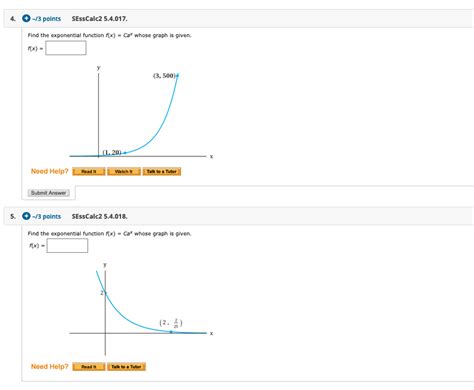 Solved Points SessCalc Find The Exponential Chegg Com