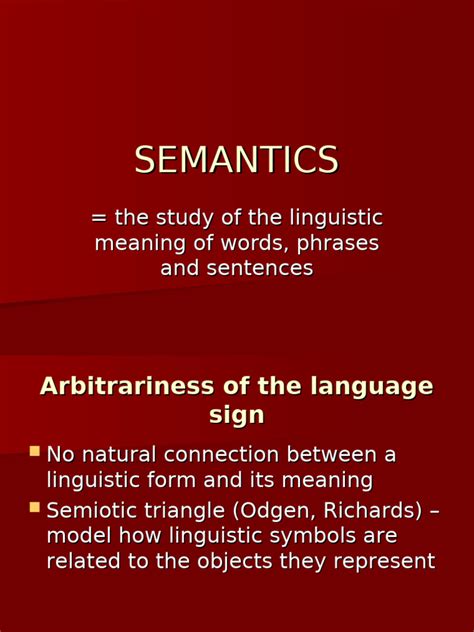 Semantics Pdf Semiotics Linguistics