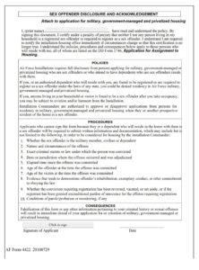 AF Form Sex Offender Disclosure And Acknowledgement AF Forms