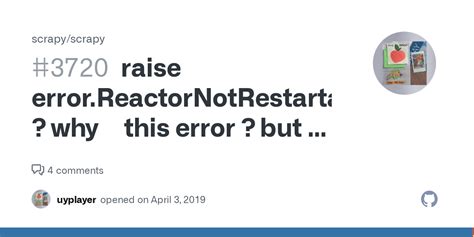 raise error reactornotrestartable why this error but using