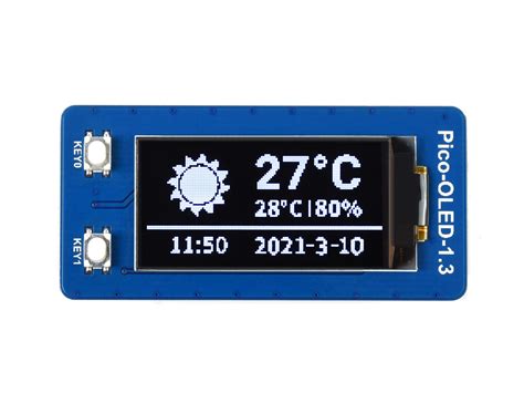 1 3inch OLED Display Module For Raspberry Pi Pico 64128 Pixels SPI I2C Interface Pico OLED 1 3