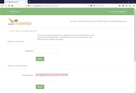Reset Lupa Password E Learning Unit Penunjang Akademik Teknologi Informasi Dan Komunikasi