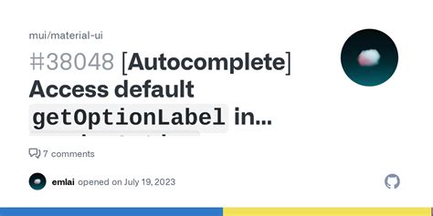 Autocomplete Access Default `getoptionlabel` In `renderoption` · Issue 38048 · Muimaterial