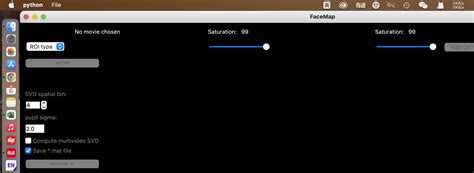 menu bar with only a ‘file button · issue 89 · mouseland facemap · github