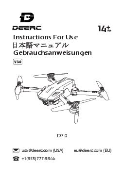 Deerc D70 Drone With Camera Instruction Manual