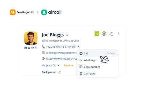 Onepagecrm Integration With Aircall Unlock Deeper Customer Insights