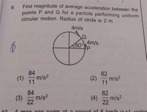 Find Magnitude Of Average Acceleration Between The P Physics