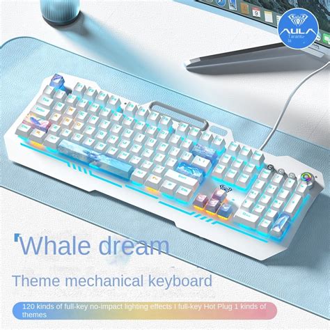 Gift Aula Reaper Gaming Mechanical Keyboard Hot Swap Macro Programming With Knob Wired For PC