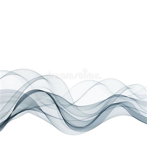 Abstract Smooth Color Wave Vector Curve Flow Blue Motion Illustration Smoke Design Vector
