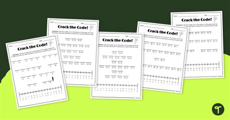 Secret Code Number Line Worksheet Teach Starter