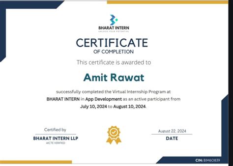 Amit Rawat On Linkedin Internship Appdevelopment Learningjourney Bharatintern