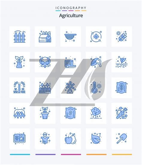 دانلود وکتور مجموعه ۲۵تایی آیکون‌‌های آبی رنگ کشاورزی دانلود رایگان فایل لایه باز، Psd، وکتور