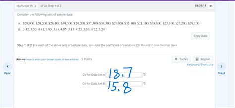 Solved Consider The Following Sets Of Sample Data A