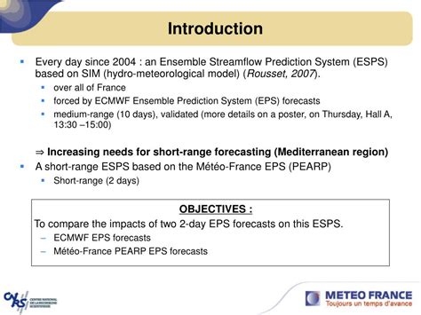 PPT A Comparison Of Short Range Forecasts From Two Ensemble Streamflow Prediction Systems