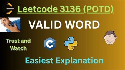 Leetcode 3136 Potd Valid Word String Functioins C Youtube