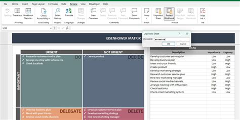 Eisenhower Matrix Excel Template Eisenhower Decision Matrix Urgent Important Matrix Eisenhower