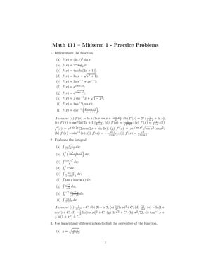 Notes For Calc II Topics Notes For Calc II Topics Integration Techniques In This Chapter