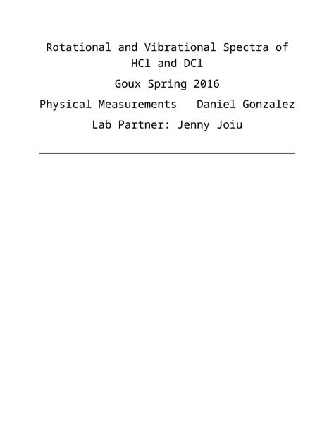 Docx Rotational And Vibrational Spectra Of Hcl And Dcl Redone Dokumen Tips