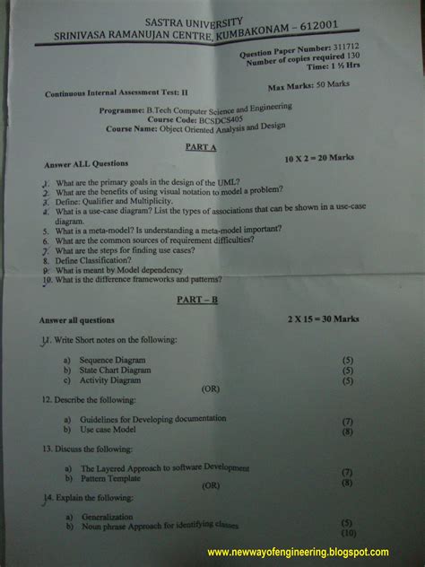 Ooad Mid Sem Question Paper All Departments