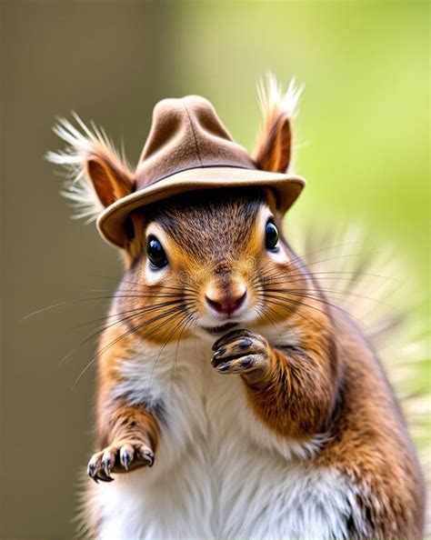 Cute Squirrel With A Hat Stock Illustration Illustration Of Whiskers 341592210