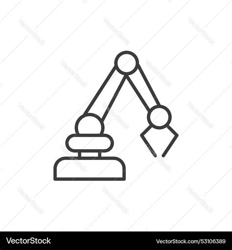 Industrial Robot Line Icon Isolated On White Vector Image