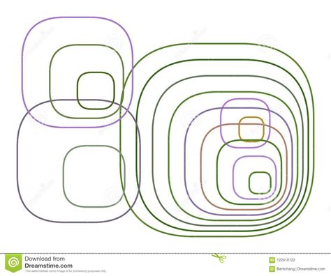 Abstract Conceptual Geometric Rounded Rectangle Pattern Graphic Digital Square And Messy Stock
